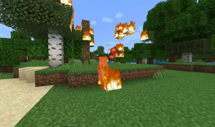 Download Fire Elements Mod for Minecraft PE: burn your enemies