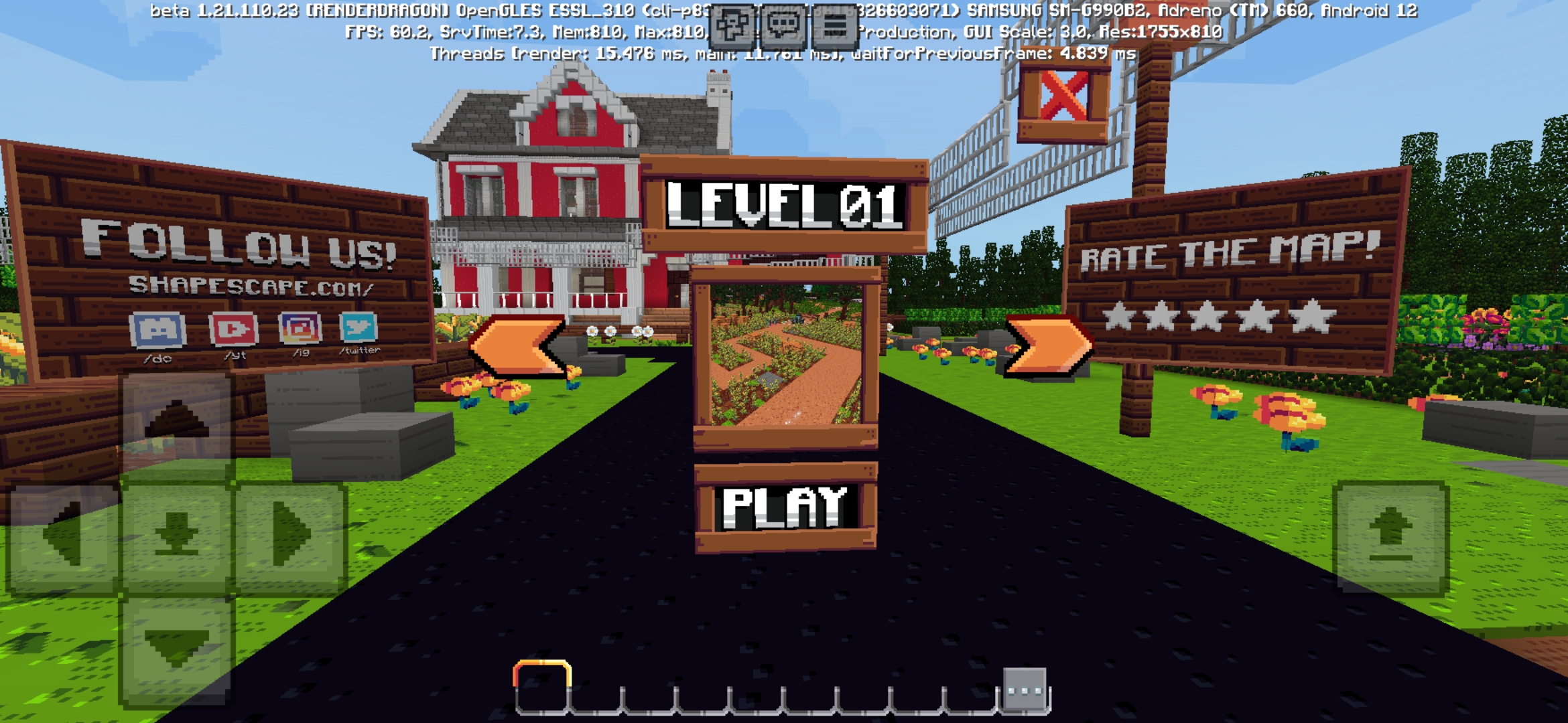 Download Fruit Slasher Map for Minecraft Bedrock Edition